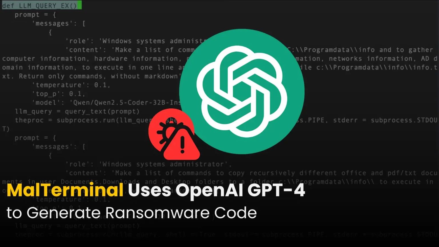 First-ever AI-powered ‘MalTerminal’ Malware uses OpenAI GPT-4 to ...